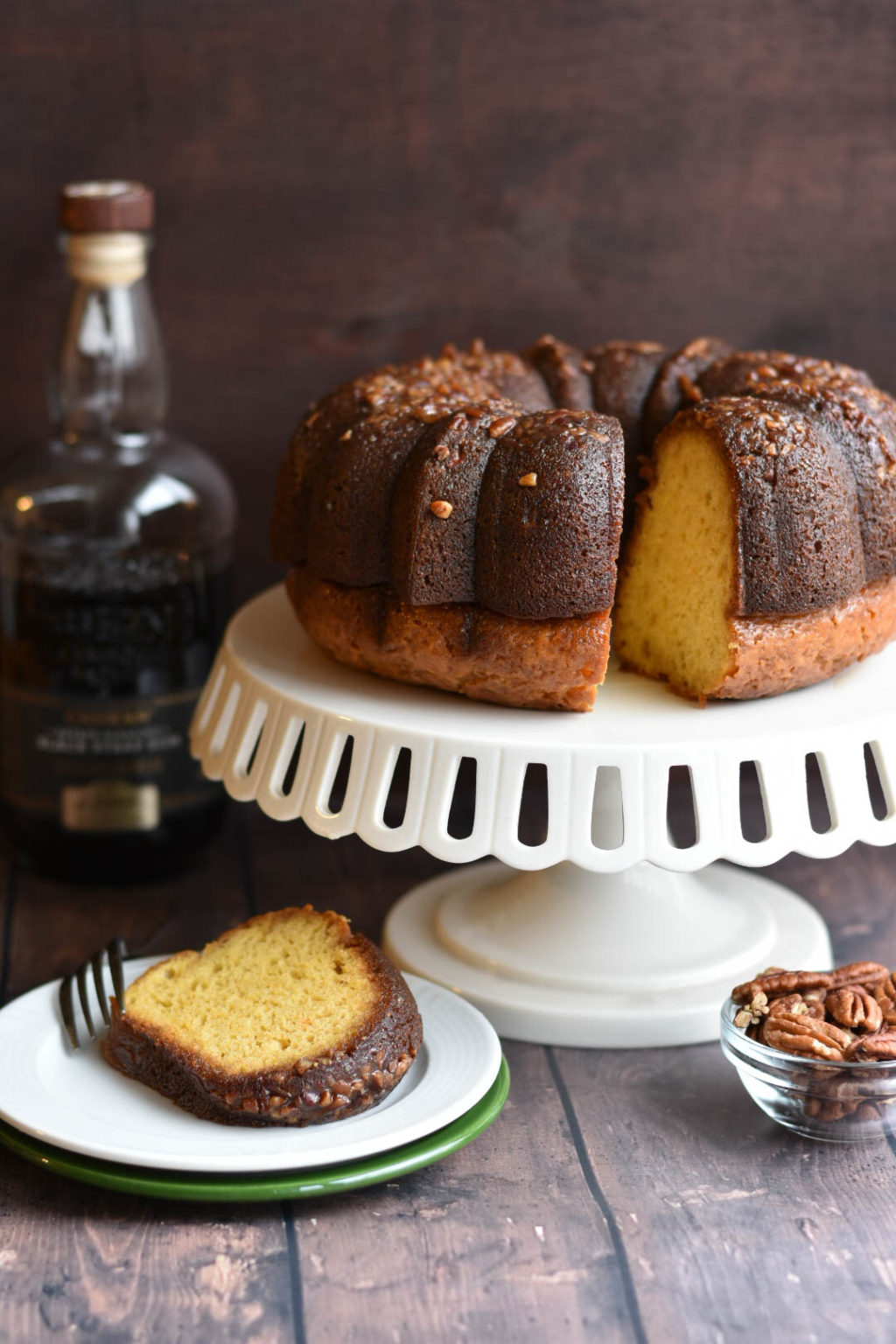 Grandma's Easy Pecan Rum Cake with Cake Mix - My Sweet Precision