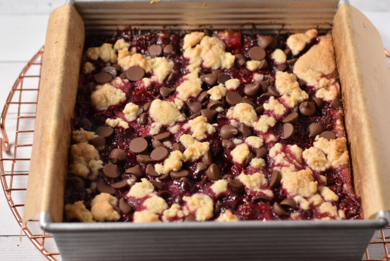 Raspberry Chocolate Crumble Bars - My Sweet Precision