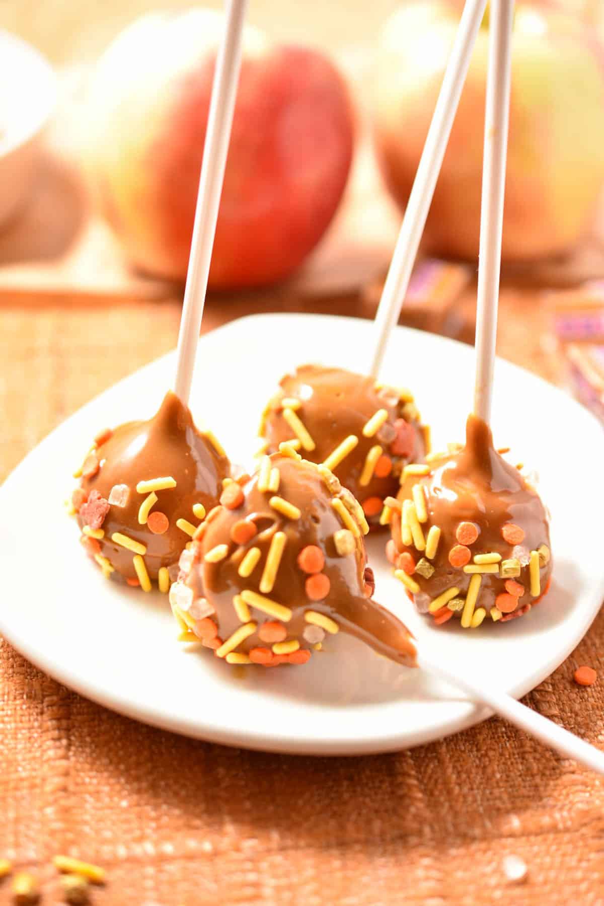 Mini Caramel Apples - My Sweet Precision